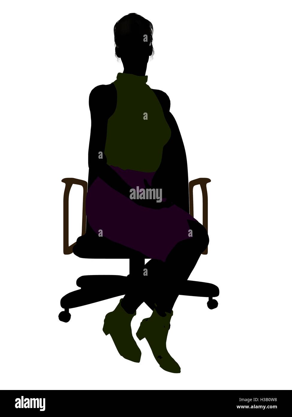 Female Office Illustration Silhouette Stock Photo - Alamy