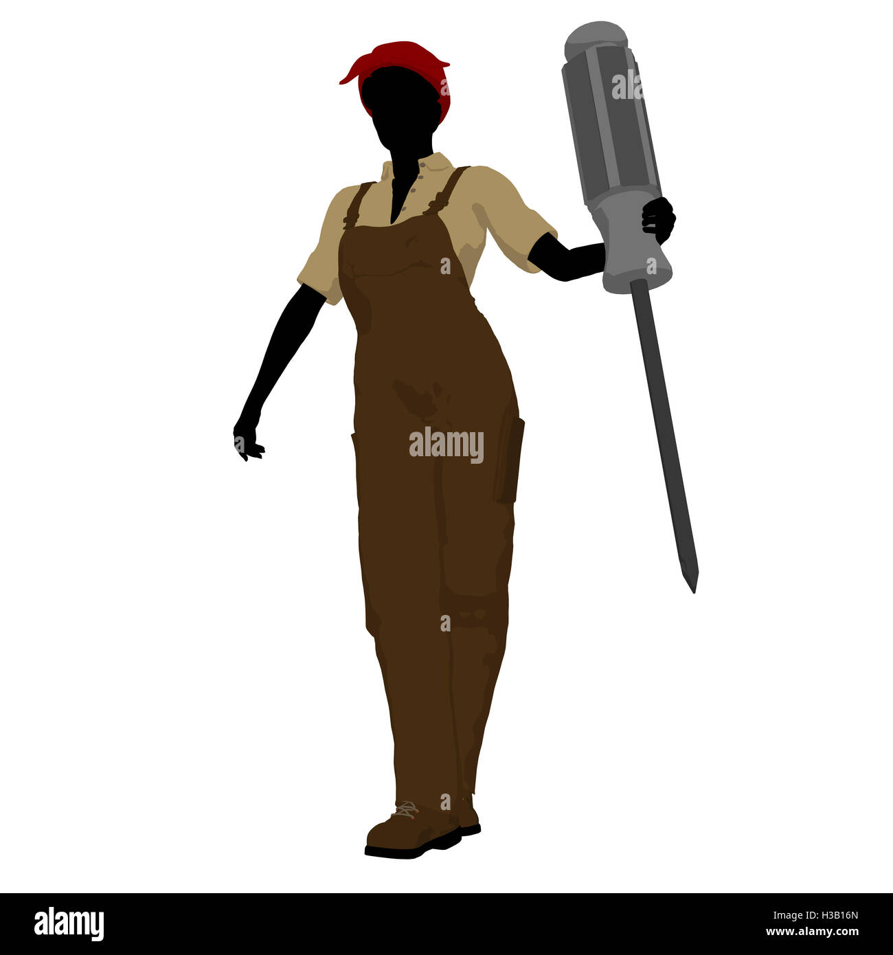 Female Mechanic Silhouette Stock Photo - Alamy