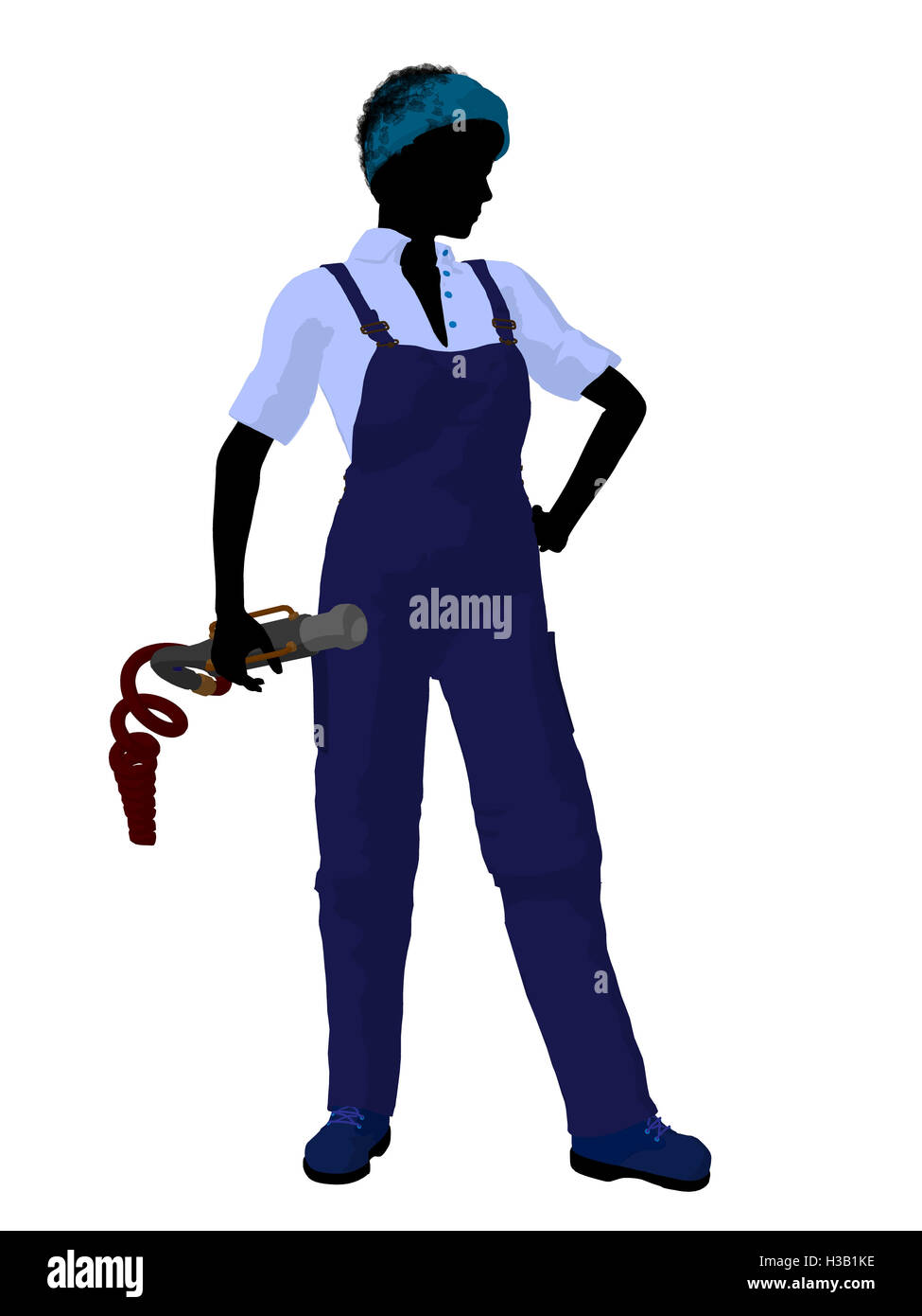 Female Mechanic Silhouette Stock Photo - Alamy