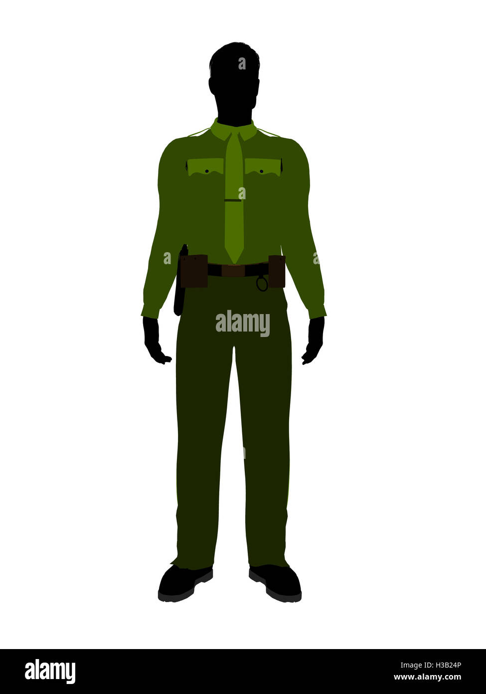 Male Sheriff Art Illustration Silhouette Stock Photo - Alamy