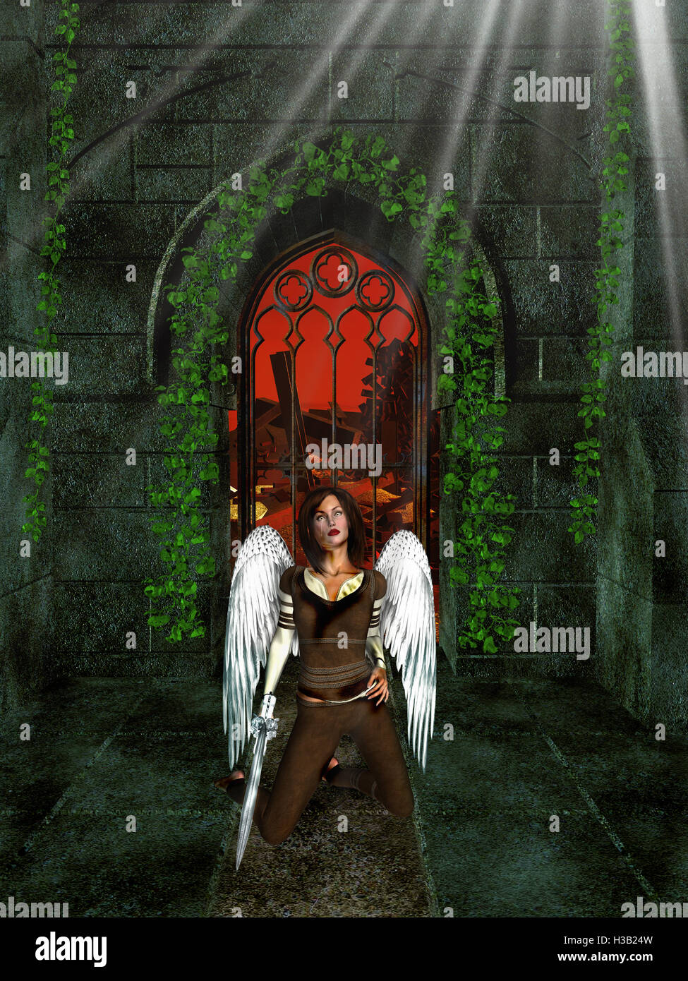 Arch Angel Inside Sanctuary Stock Photo - Alamy