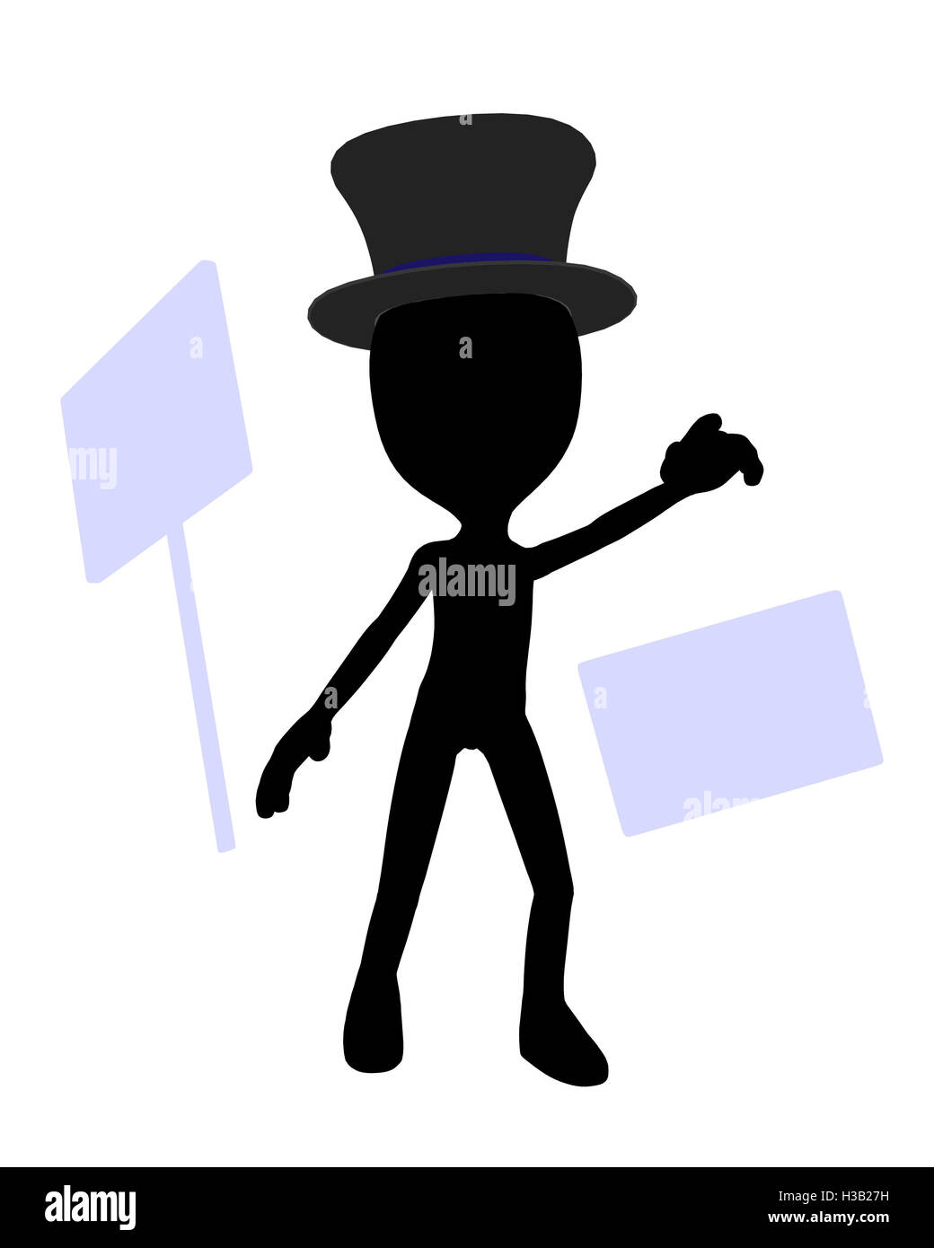 Cute Black Silhouette Top Hat Guy Stock Photo - Alamy
