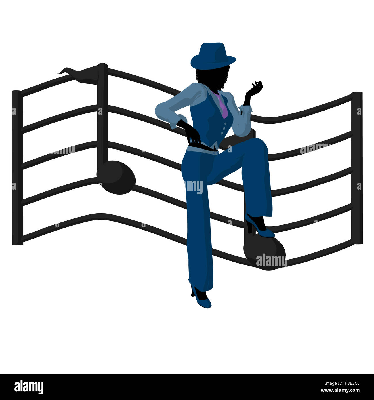African American Jazz Musician Illustration Stock Photo - Alamy
