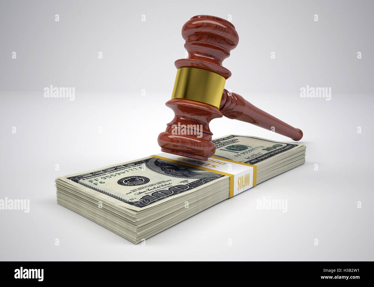 Gavel and wads money Stock Photo - Alamy