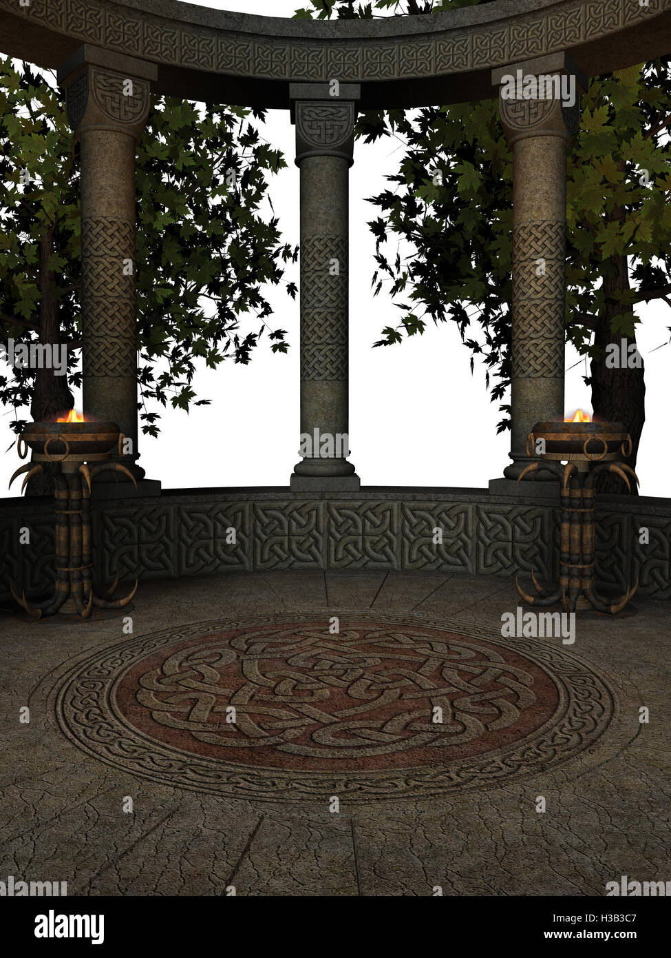 Columns with trees Stock Photo - Alamy