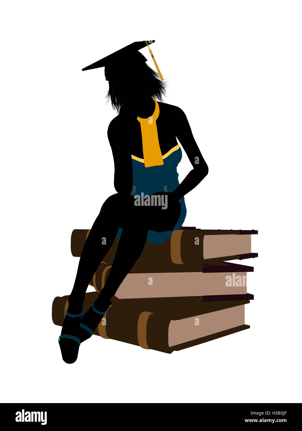 Female Graduate Illustration Silhouette Stock Photo - Alamy
