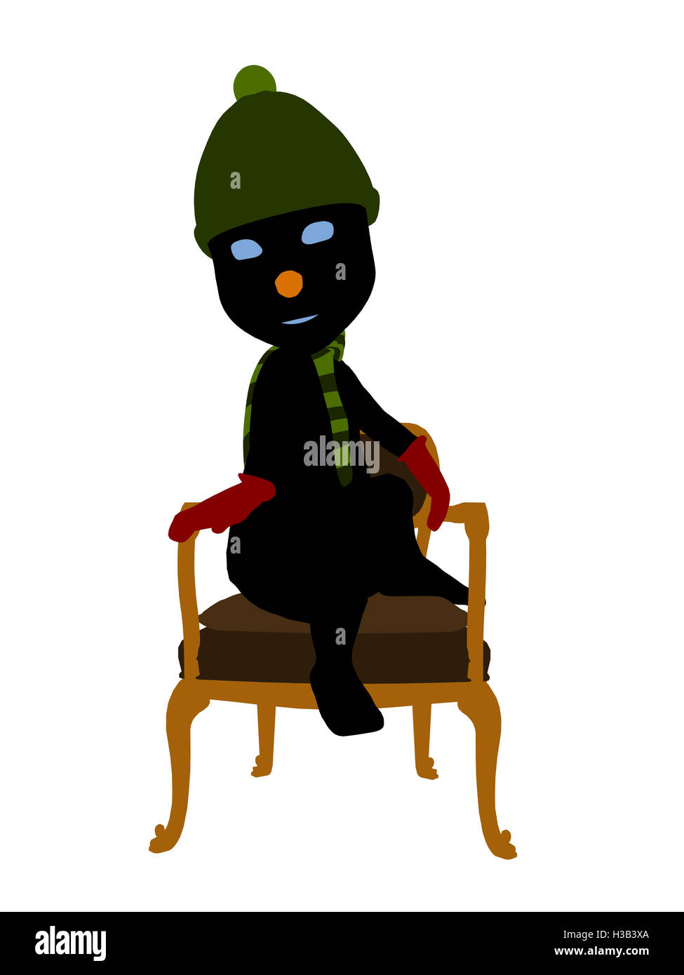 Sitting in snow in a Cut Out Stock Images & Pictures - Alamy