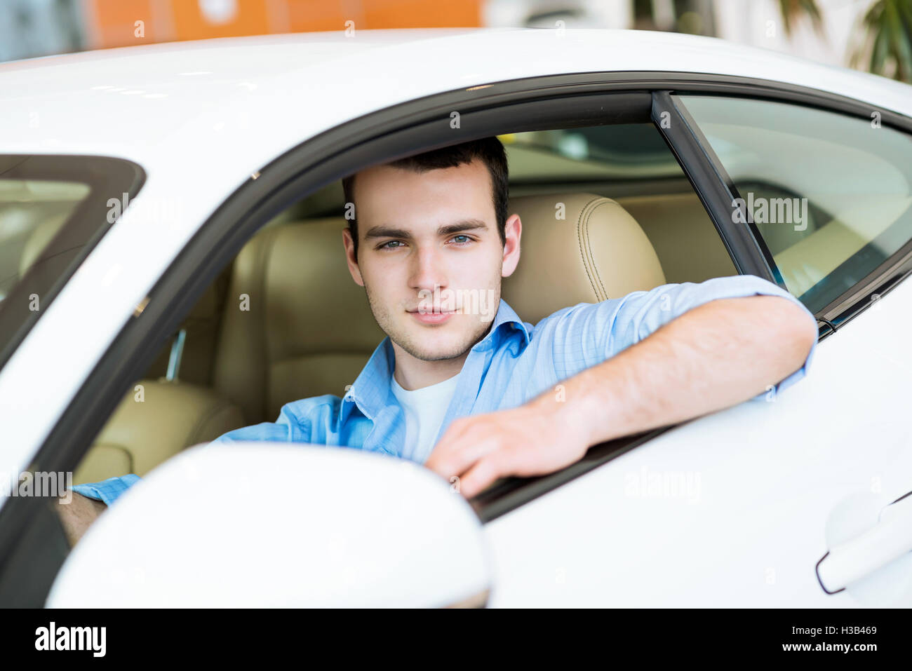 Young man driver portrait close hi-res stock photography and images - Alamy
