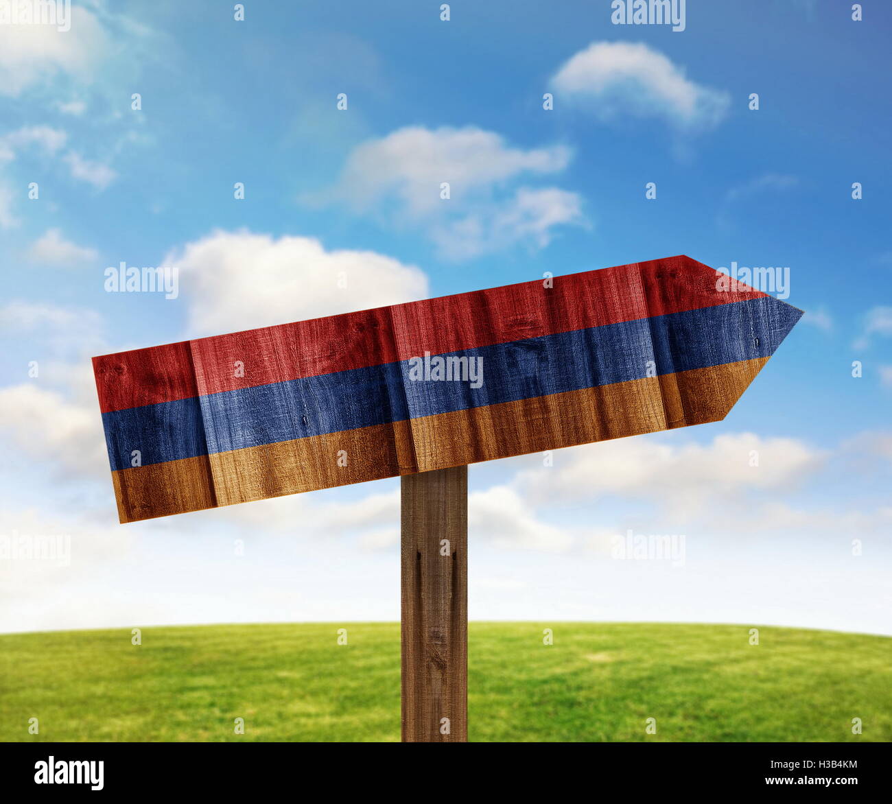 Armenia wooden direction sign on nature background Stock Photo - Alamy