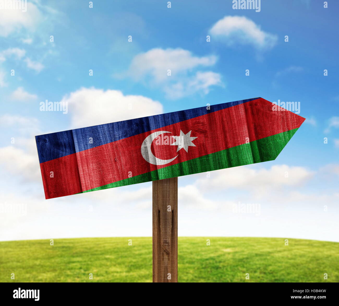 Azerbaijan wooden direction sign on nature background Stock Photo - Alamy