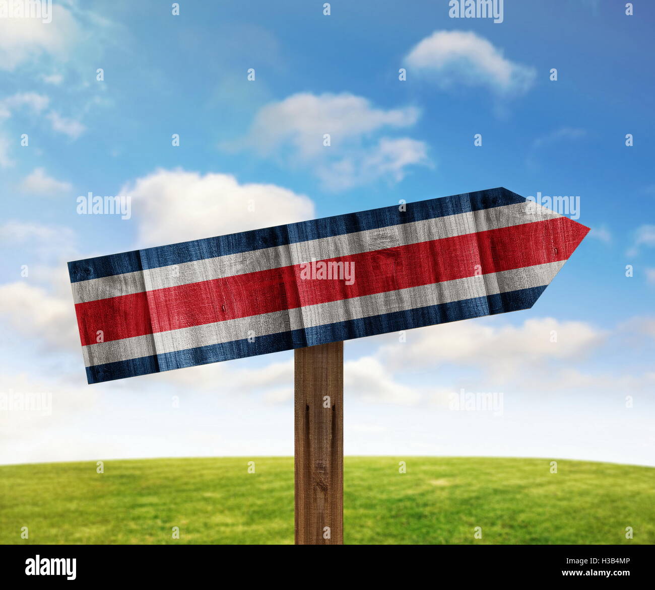 Costa Rica wooden direction sign on nature background Stock Photo - Alamy