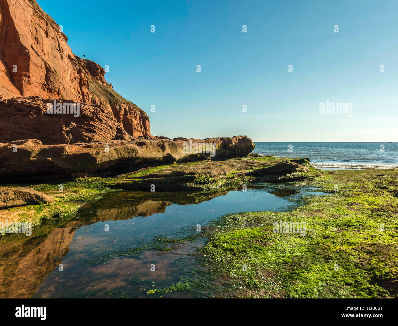 Beautiful rustic rock formation at low tide along the Jurassic Coast ...