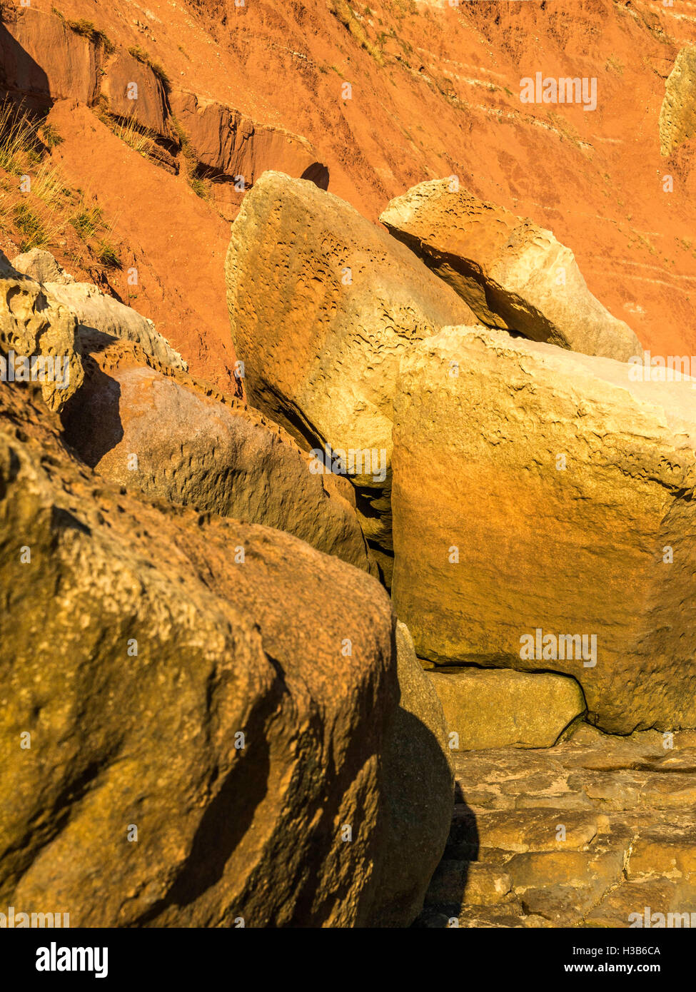 Beautiful rustic rock formation along the Jurassic Coast between the ...