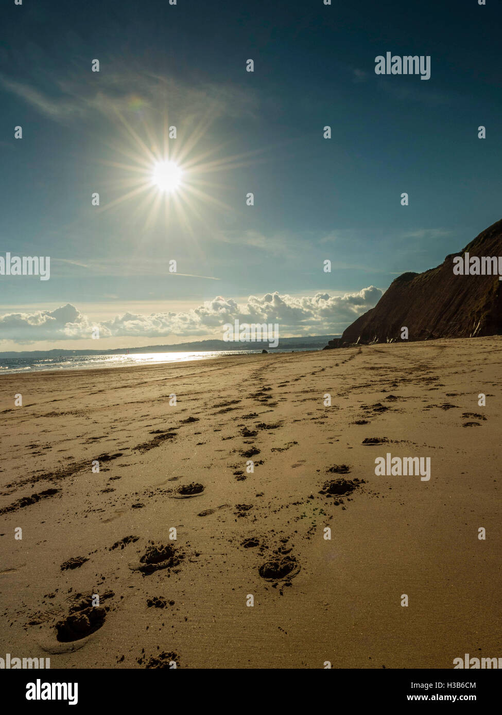 Last sandy steps of the day seen at Orcombe Point, along the beautiful ...