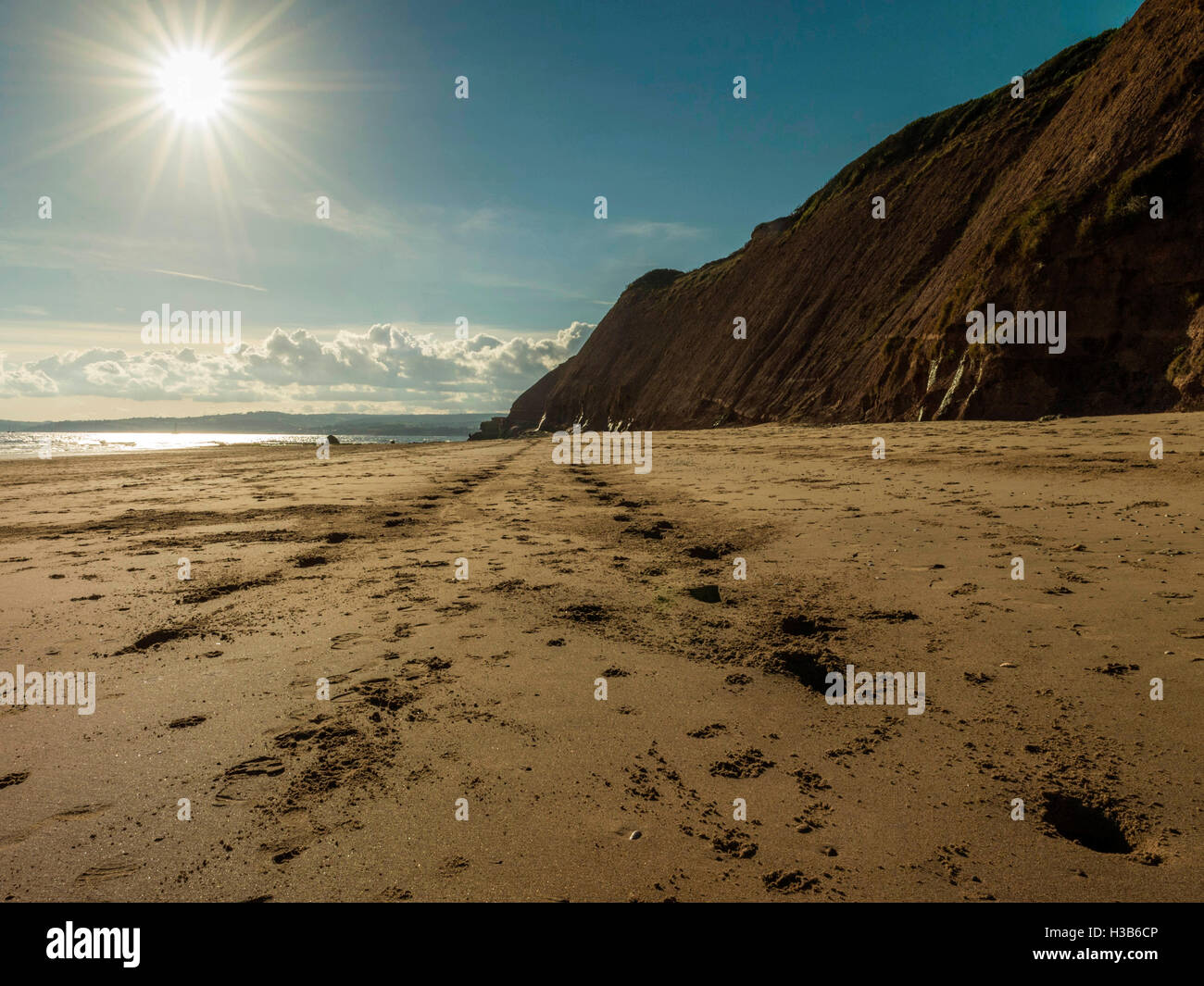 Last sandy steps of the day seen at Orcombe Point, along the beautiful ...