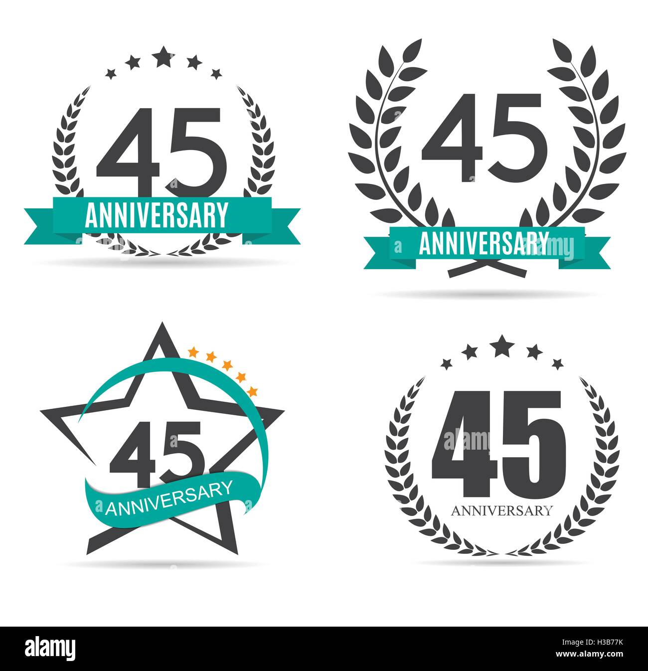 Template Logo 45 Years Anniversary Vector Illustration Stock Vector ...