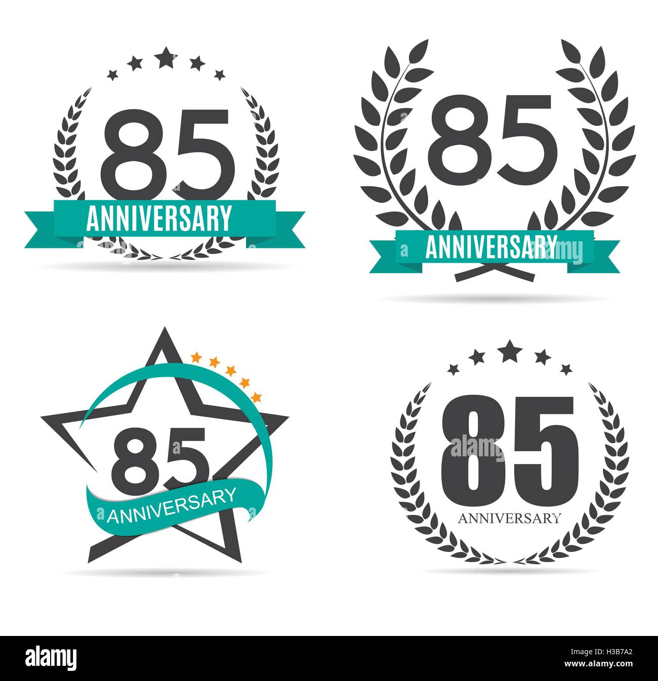 Template Logo 85 Years Anniversary Set Vector Illustration Stock Vector ...