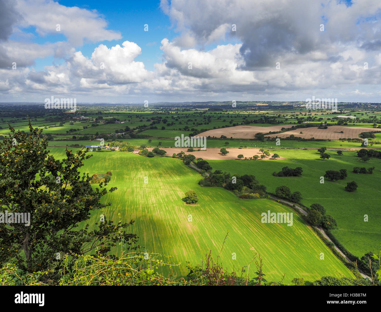 View of the Cheshire Countryside from Beeston Castle Stock Photo - Alamy