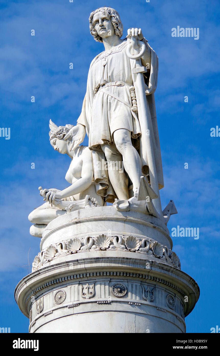 Complex statuary on massive rostral column on 2 storey plinth hi-res ...