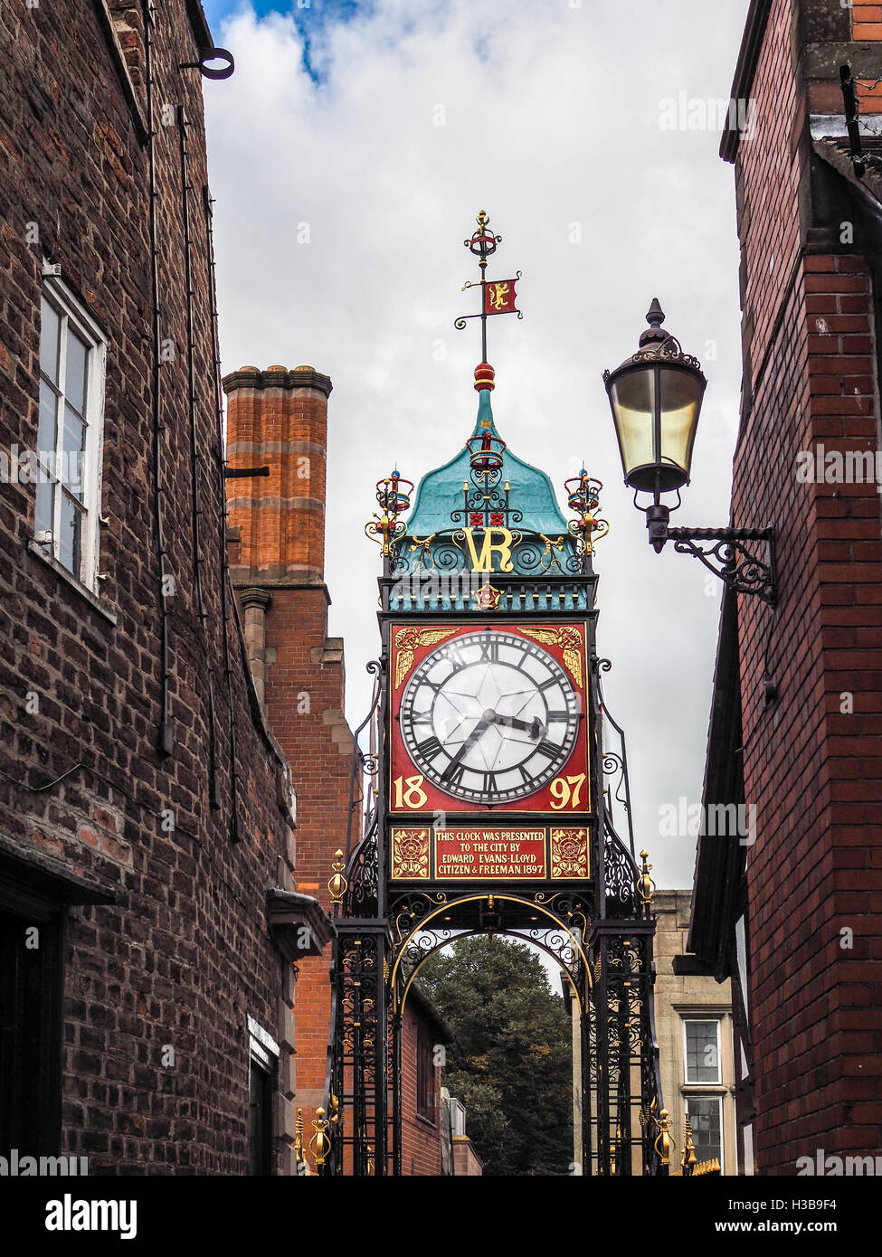 Victorian City Clock in Chester Stock Photo - Alamy