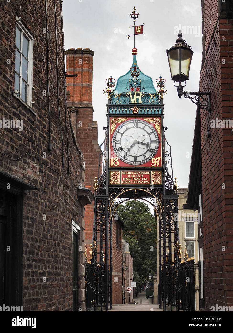 Victorian City Clock in Chester Stock Photo - Alamy