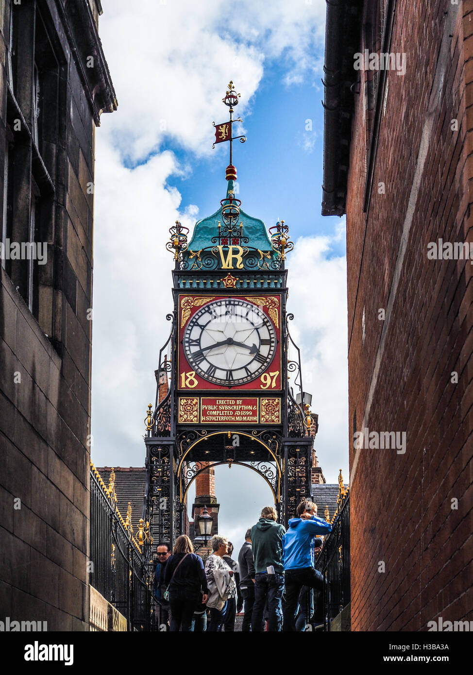 Victorian City Clock in Chester Stock Photo - Alamy