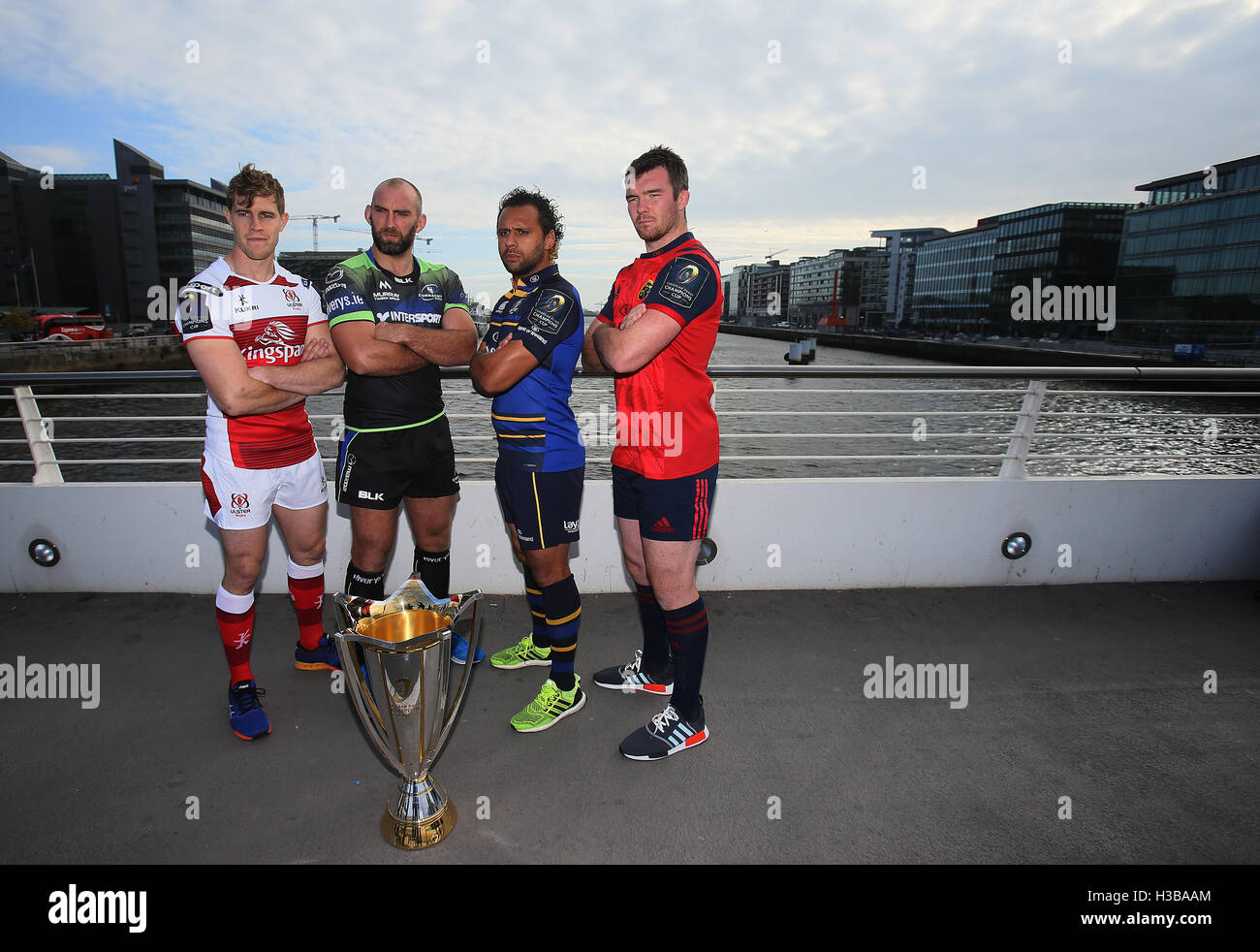 (left-right) Ulster captain Andrew Trimble, Connacht captain John ...