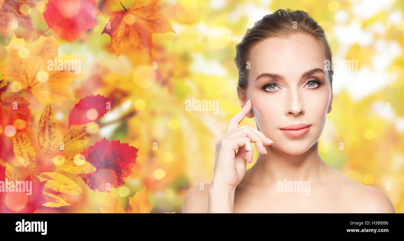 beautiful young woman showing her cheekbone Stock Photo - Alamy