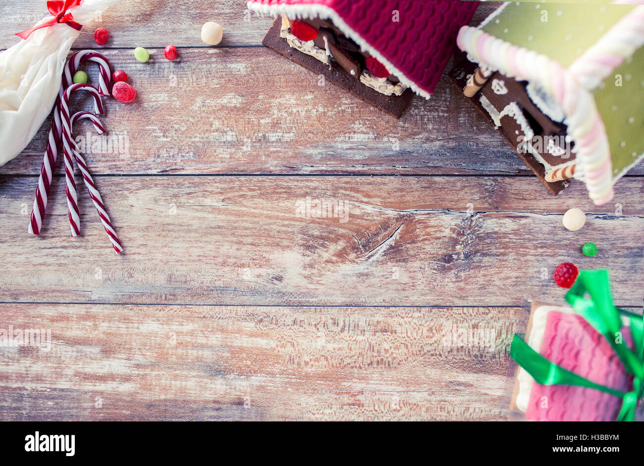 closeup of beautiful gingerbread houses at home Stock Photo - Alamy