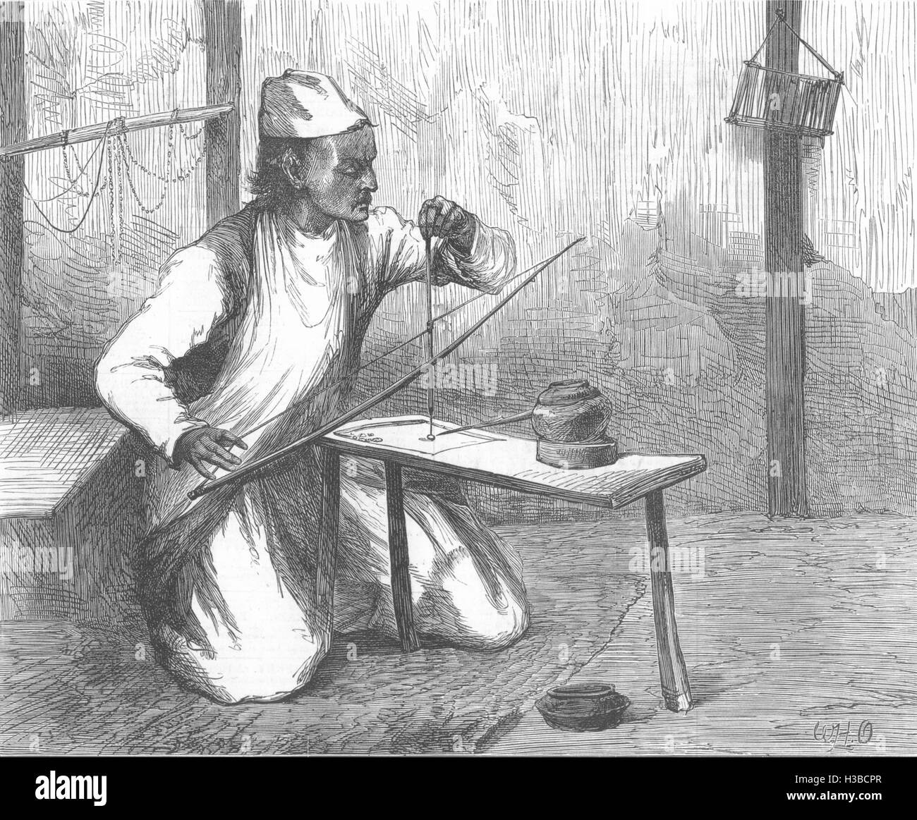 INDIA A pearl borer of Lucknow 1876. The Illustrated London News Stock ...
