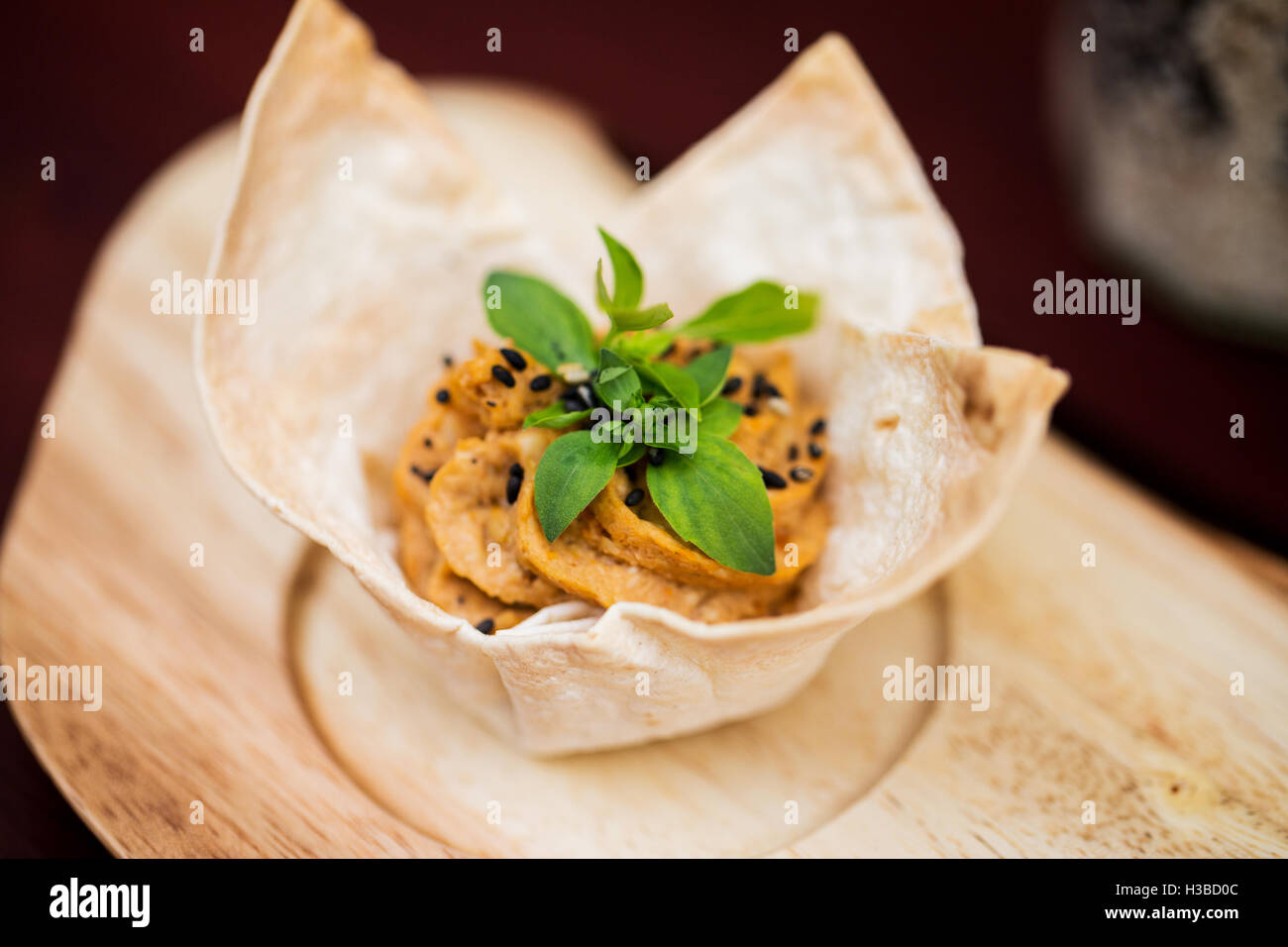 close up of dough cornet with filling Stock Photo - Alamy