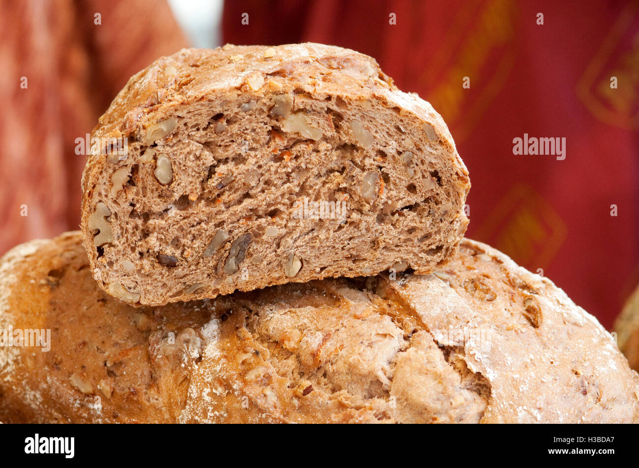Austria, Salzburg, Sliced Walnut Bread Stock Photo - Alamy