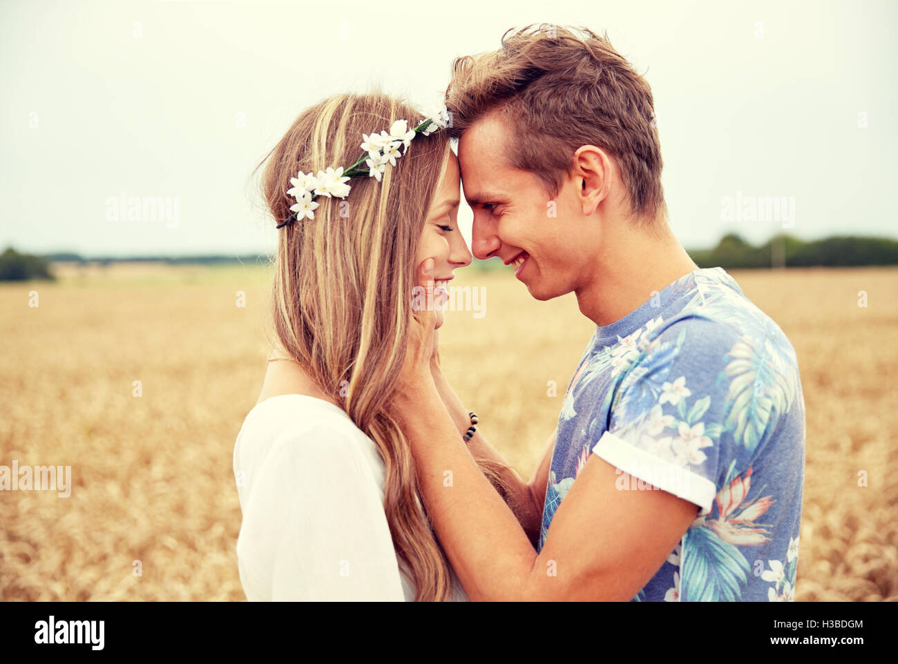 happy smiling young hippie couple outdoors Stock Photo - Alamy