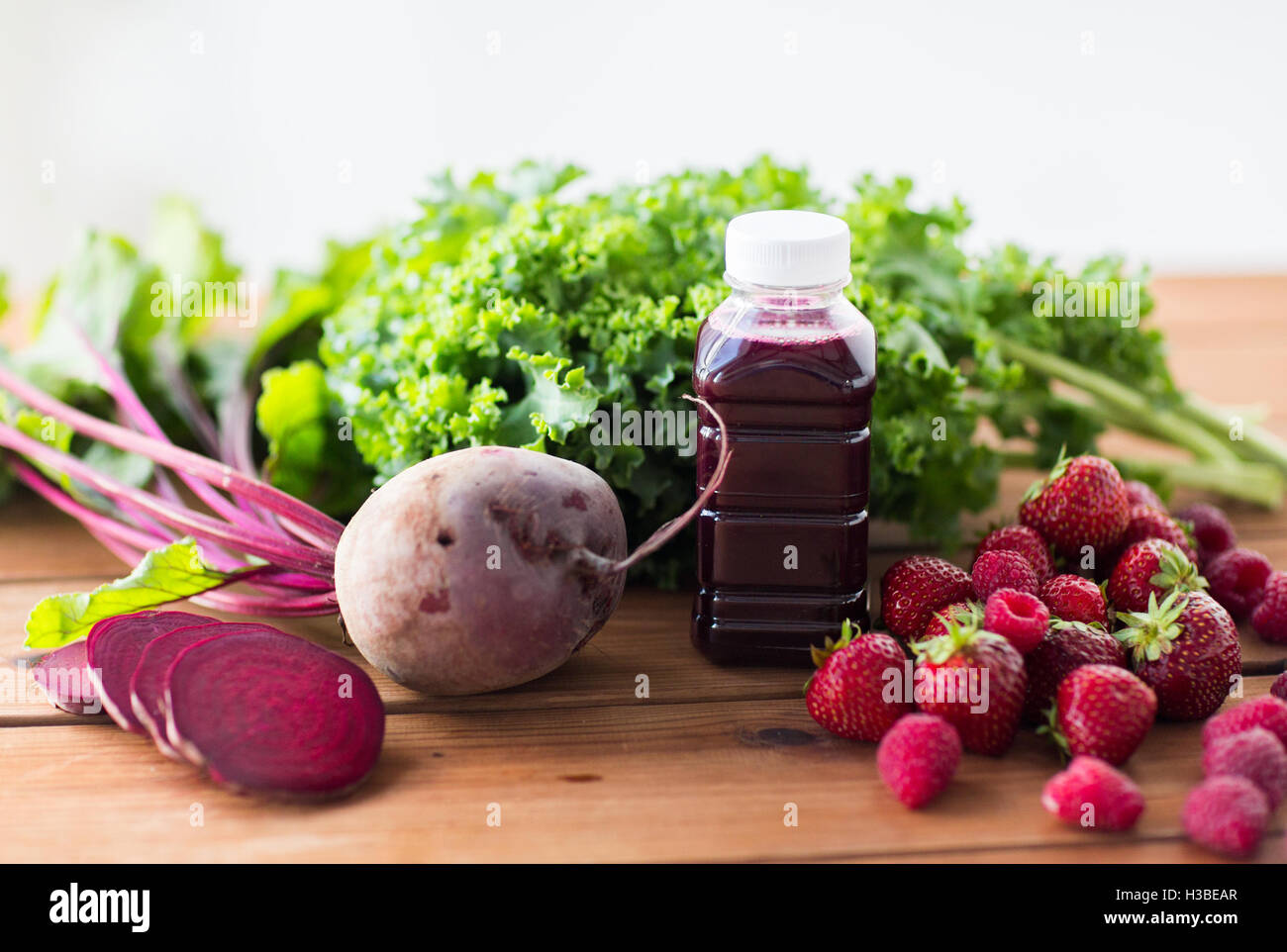 bottle with beetroot juice, fruits and vegetables Stock Photo - Alamy