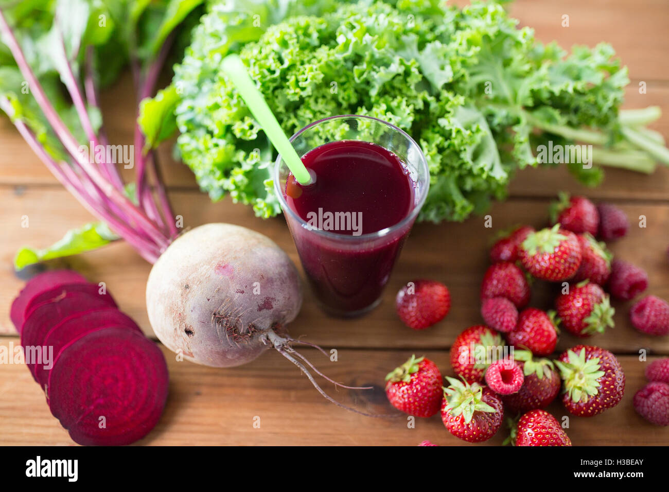 glass of beetroot juice, fruits and vegetables Stock Photo - Alamy