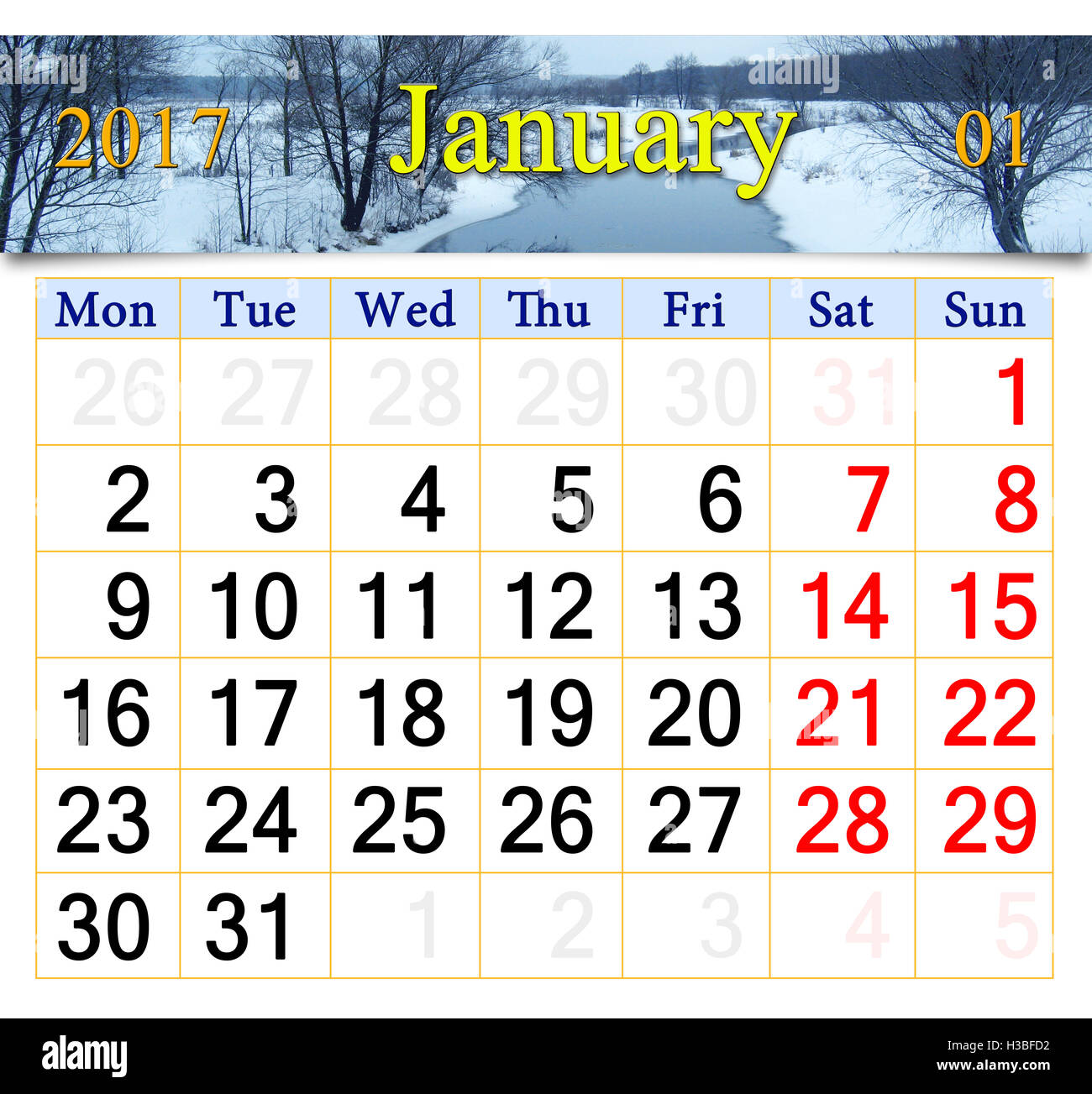 Monday calendar Cut Out Stock Images & Pictures - Alamy