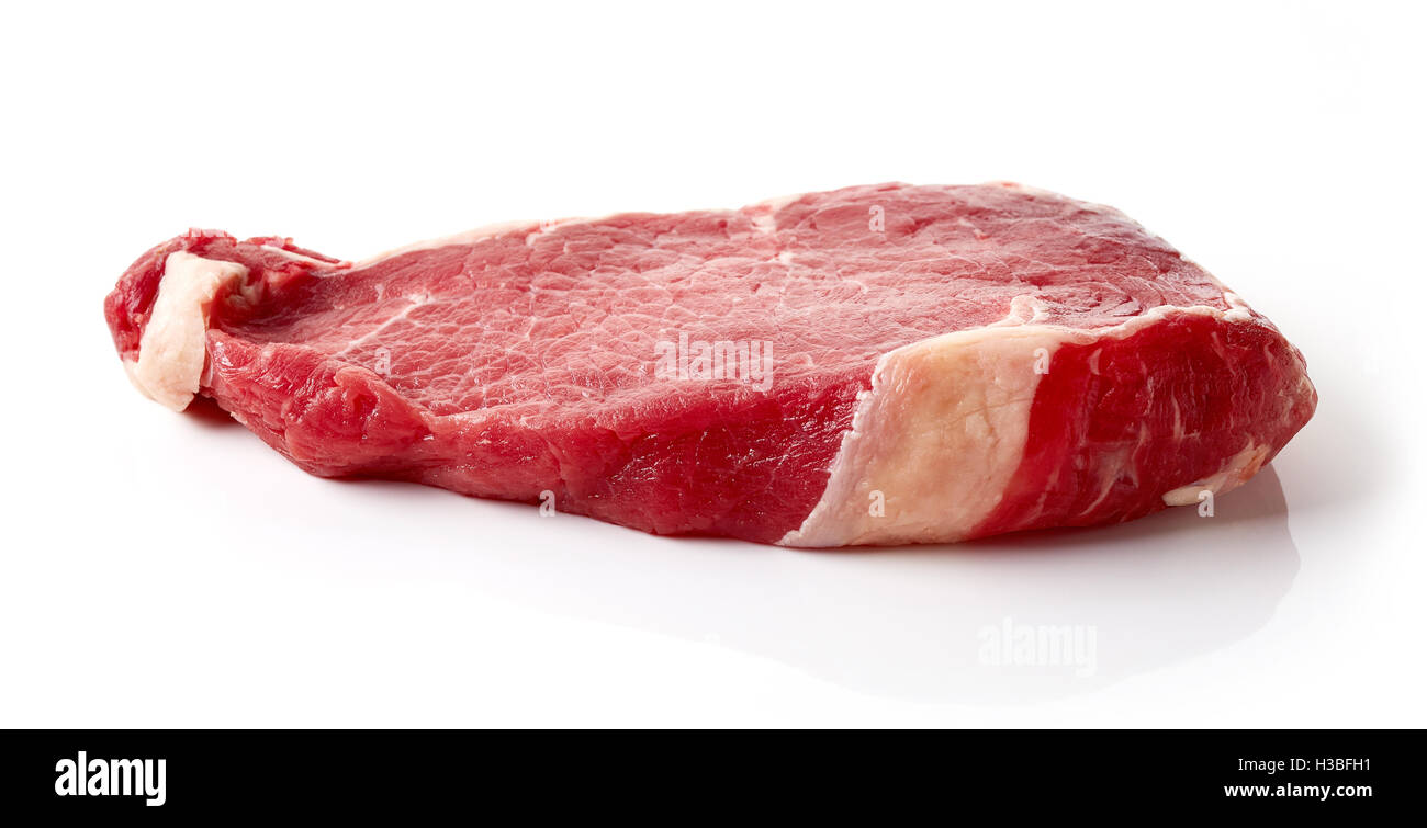 Fresh raw beef steak isolated on white background Stock Photo - Alamy