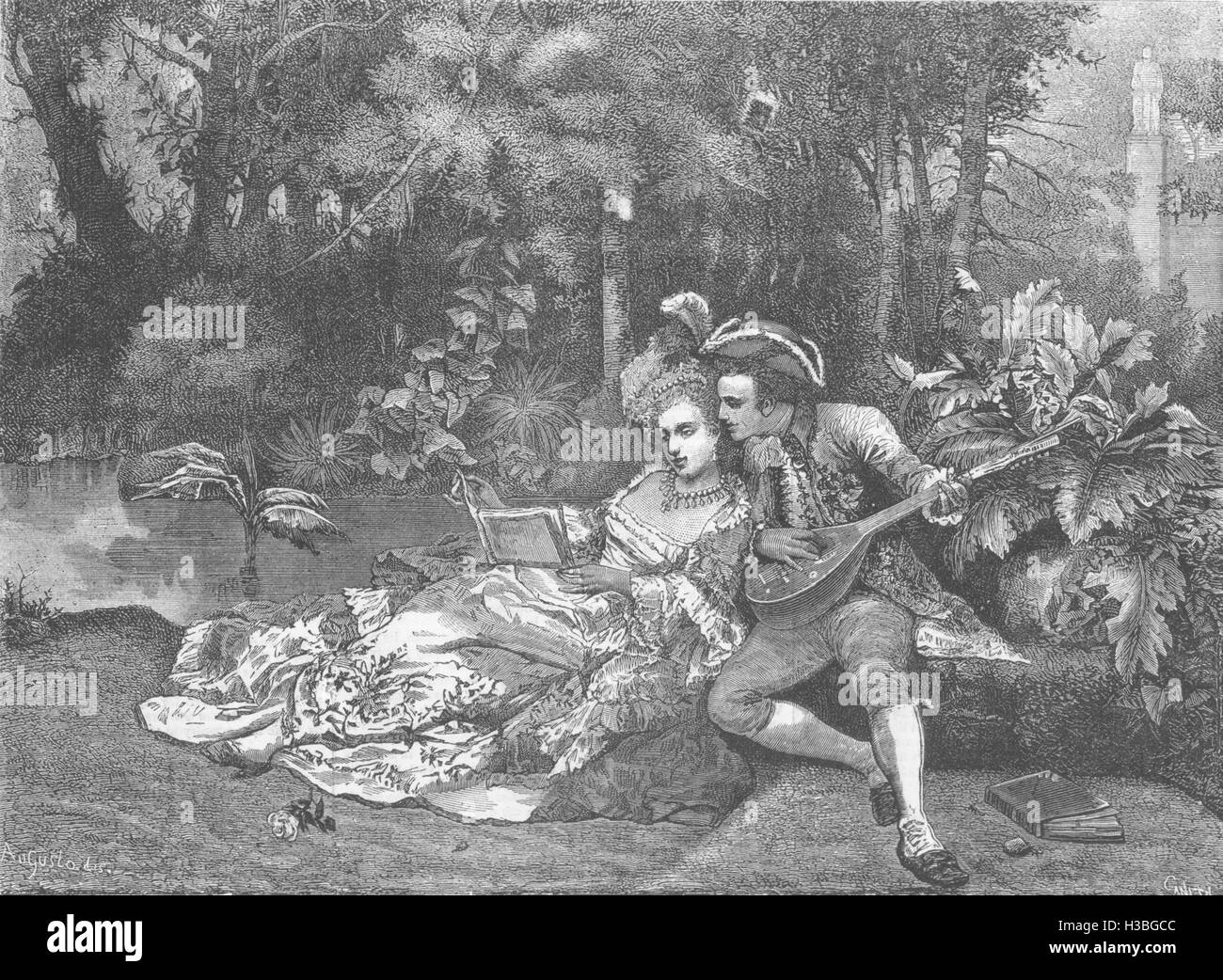 ROMANCE An Idyll 1877. The Illustrated London News Stock Photo - Alamy