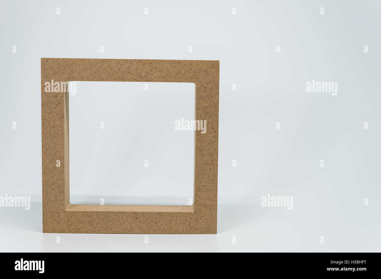 Wooden frame border with white background and selective focus Stock ...