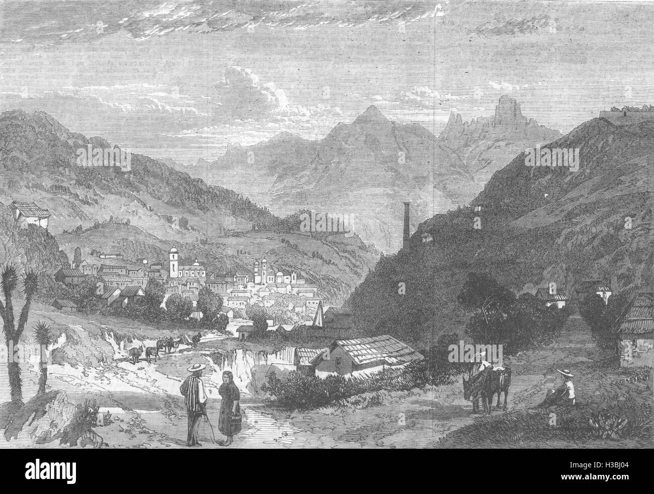 MEXICO Real del Monte, Mexico 1868. The Illustrated London News Stock ...