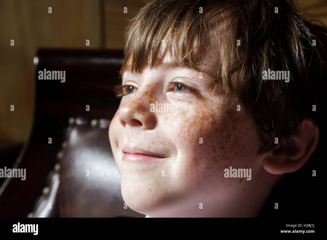 Emotive portrait of red-haired freckled boy, actor portfolio, childhood ...