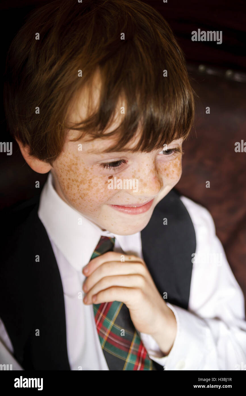Emotive portrait of red-haired freckled boy, actor portfolio, childhood ...