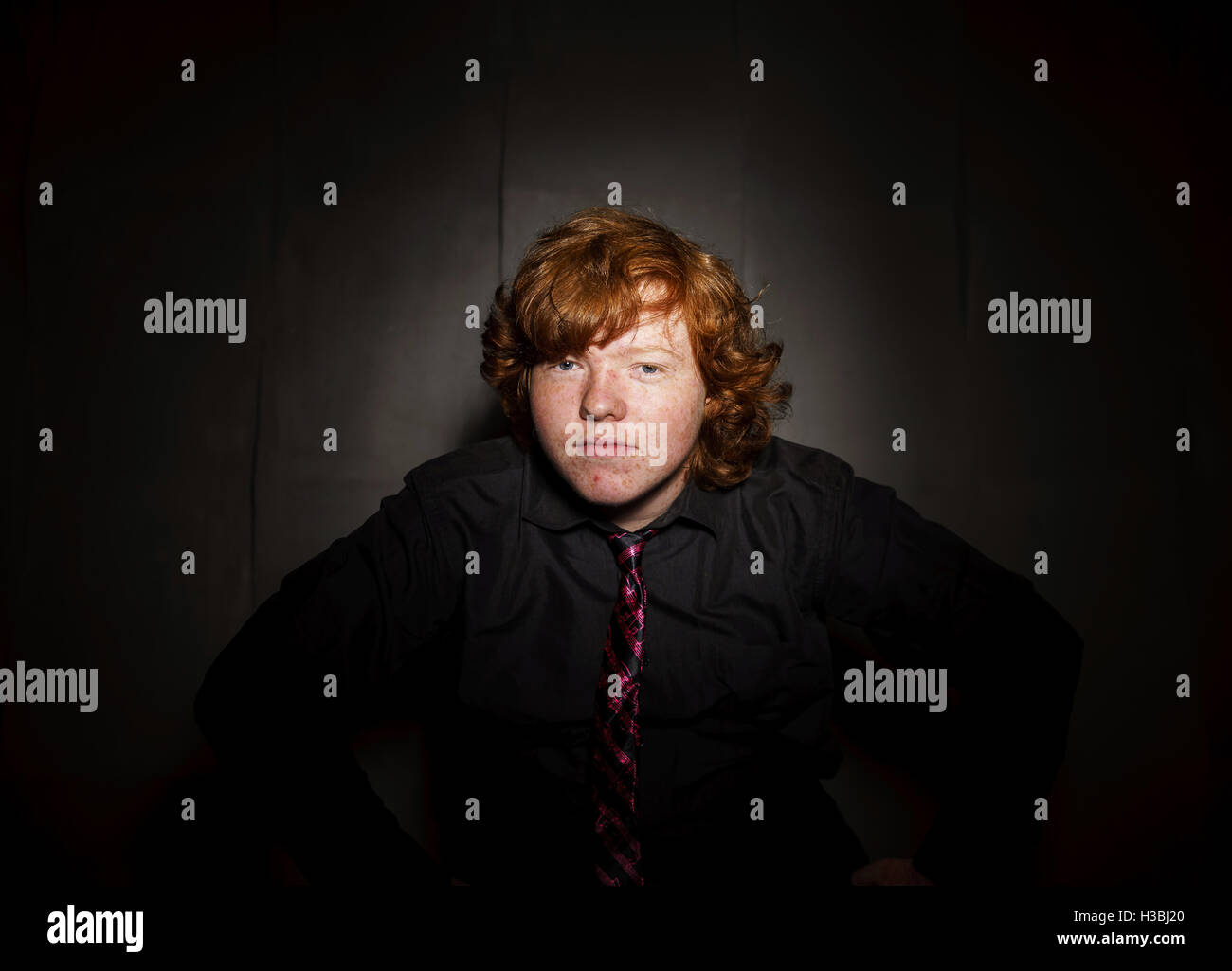 Emotive portrait of red-haired freckled boy, actor portfolio, childhood ...