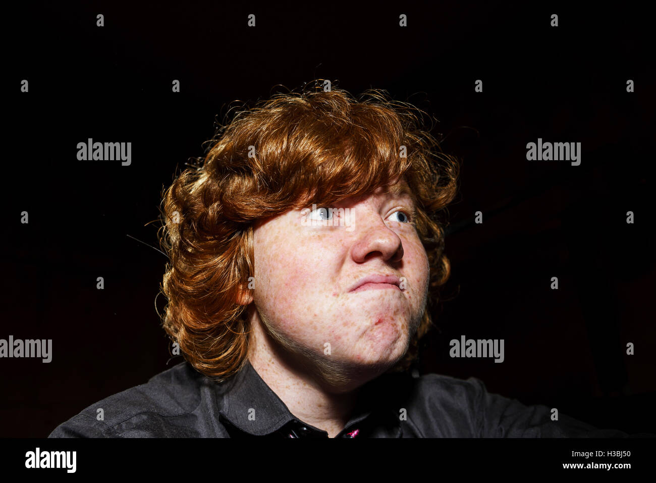 Emotive portrait of red-haired freckled boy, actor portfolio, childhood ...