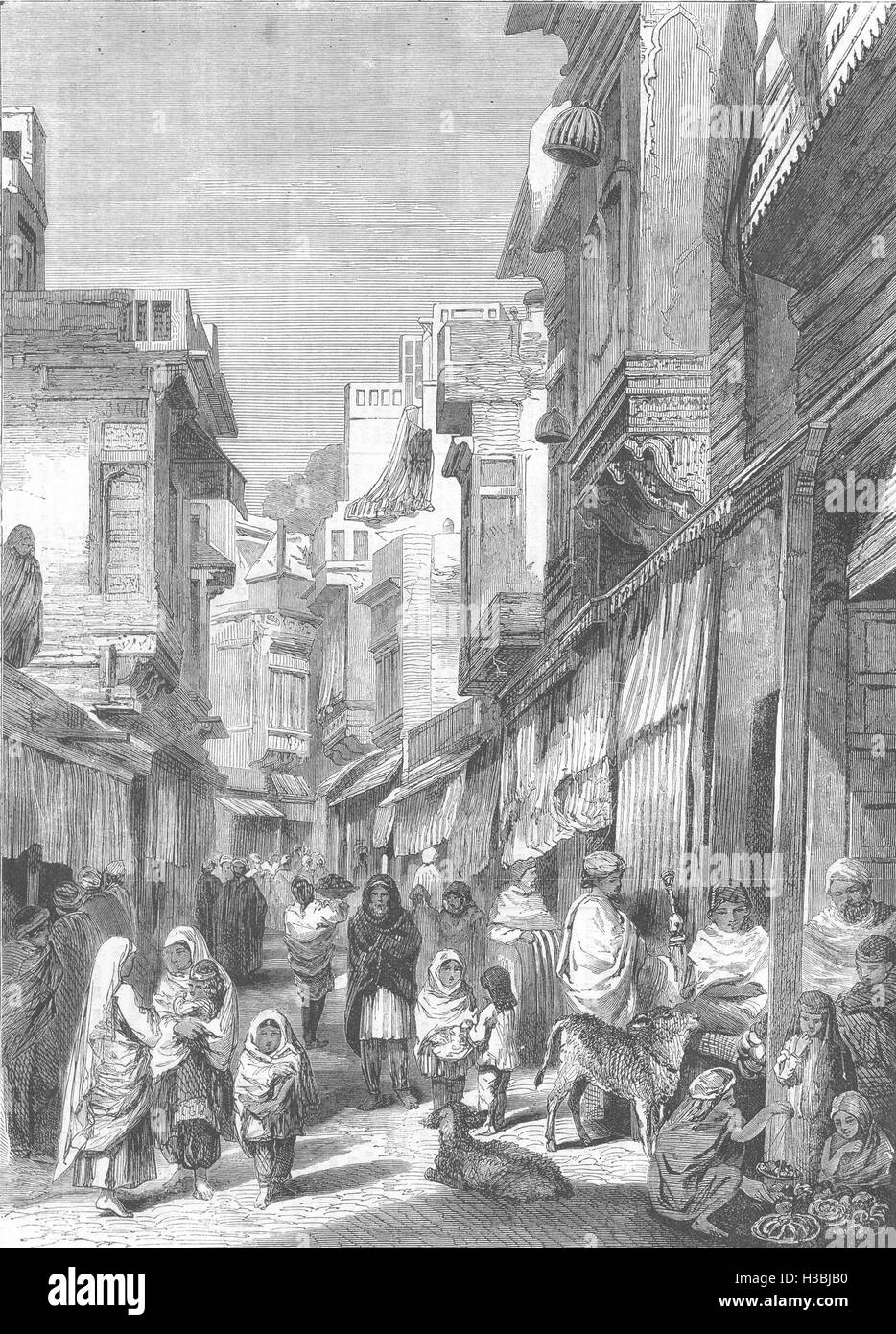 PAKISTAN Street scenes in Lahore 1858. The Illustrated London News ...