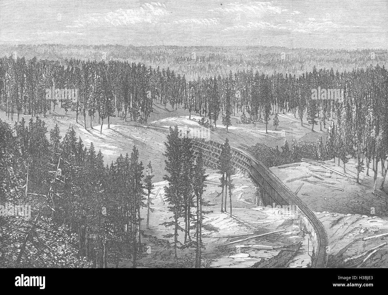 PACIFIC The central Pacific railway North America Long ravine bridge ...