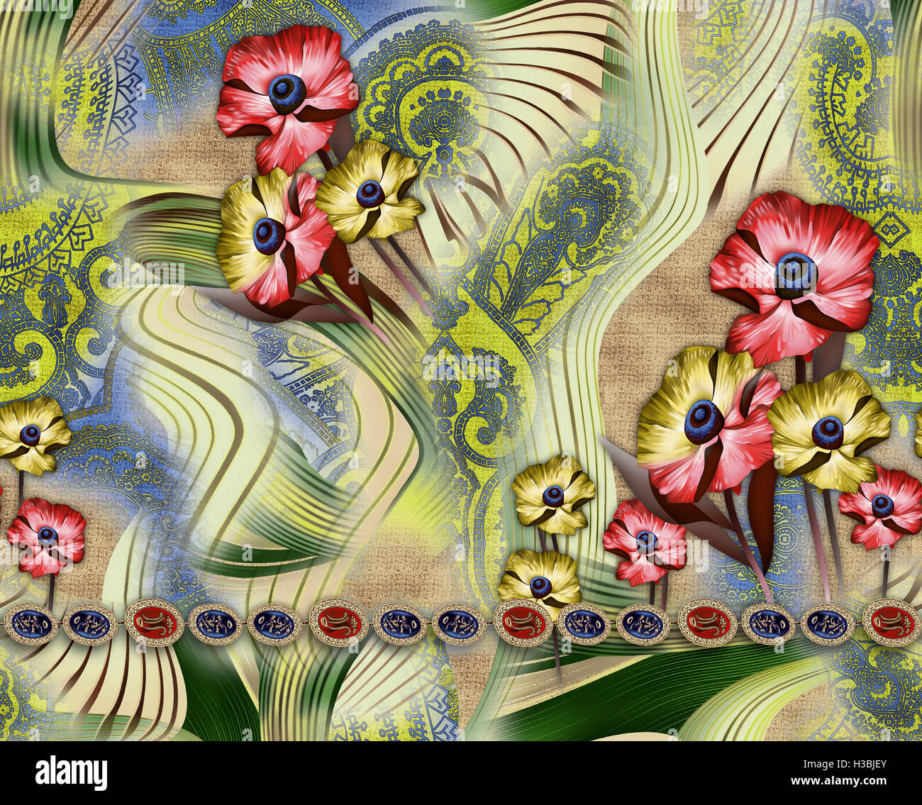 Latest Colorful Background Print Design with Flower Stock Photo - Alamy