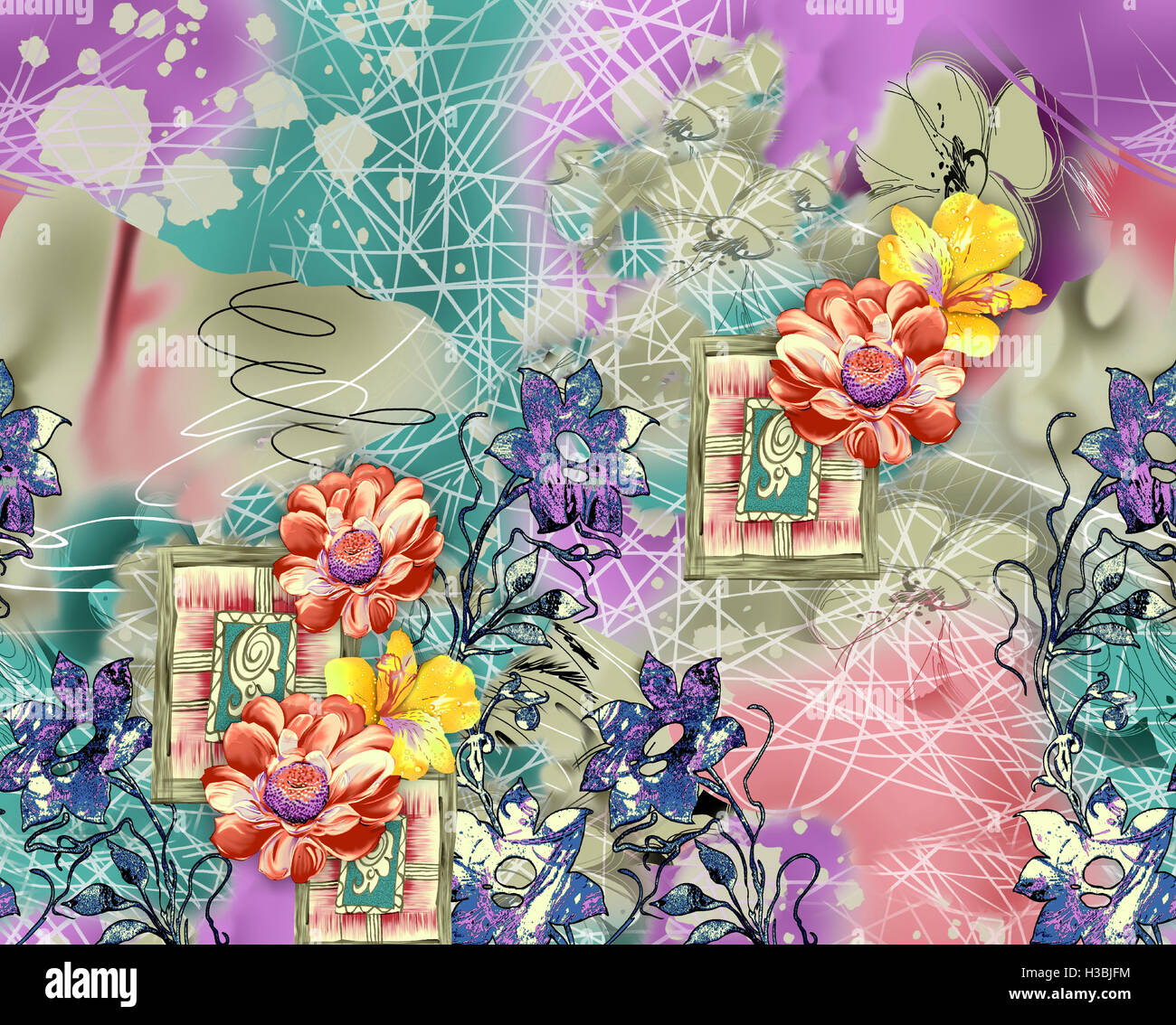Digital design flower hi-res stock photography and images - Alamy