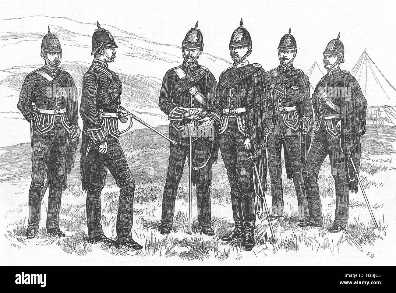 SCOTLAND Officers of the 1st Aberdeenshire Rifle Volunteers 1881. The ...