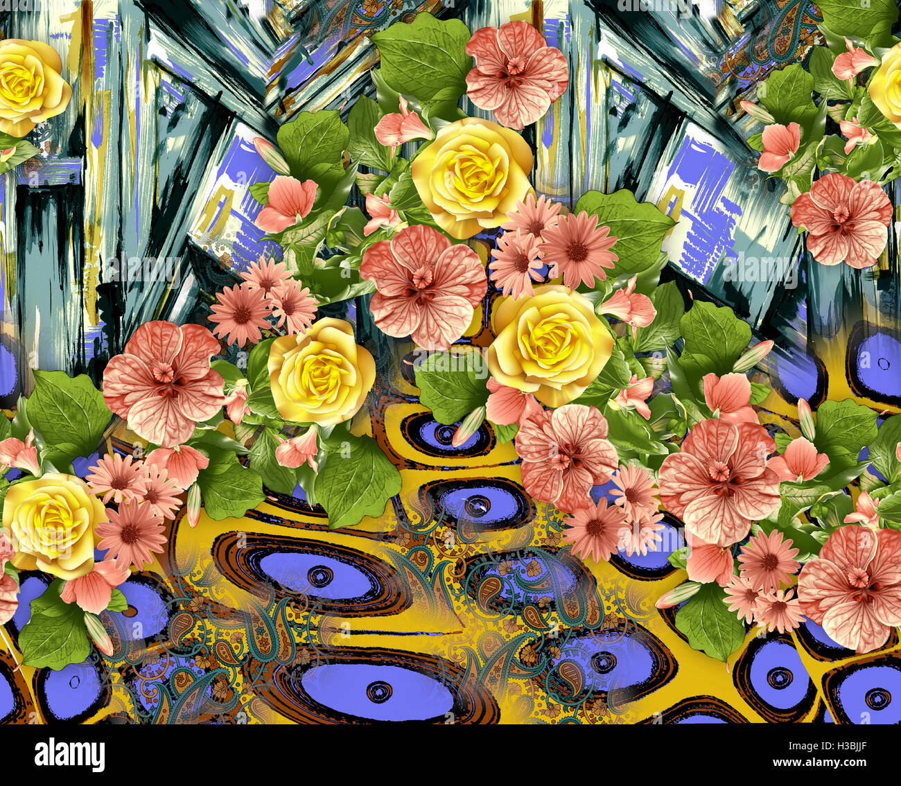 Latest Colorful Background Print Design with Flower Stock Photo - Alamy